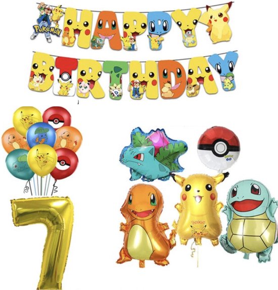 Pack Décoration Anniversaire Pokémon - Pack Fête Pokémon - Ballons ...