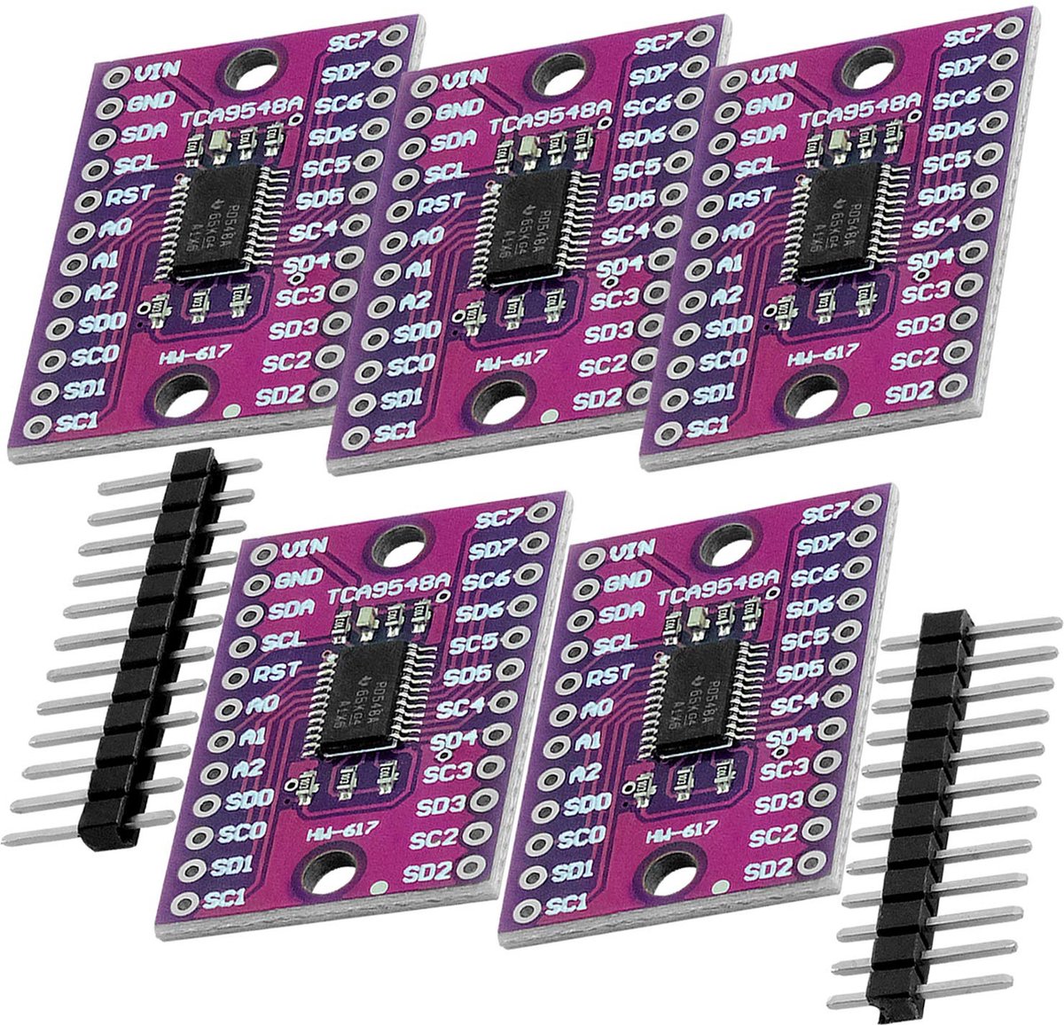 AZDelivery 5 x PCA9548A Laagspanning 8-kanaals I2C Multiplexer ...