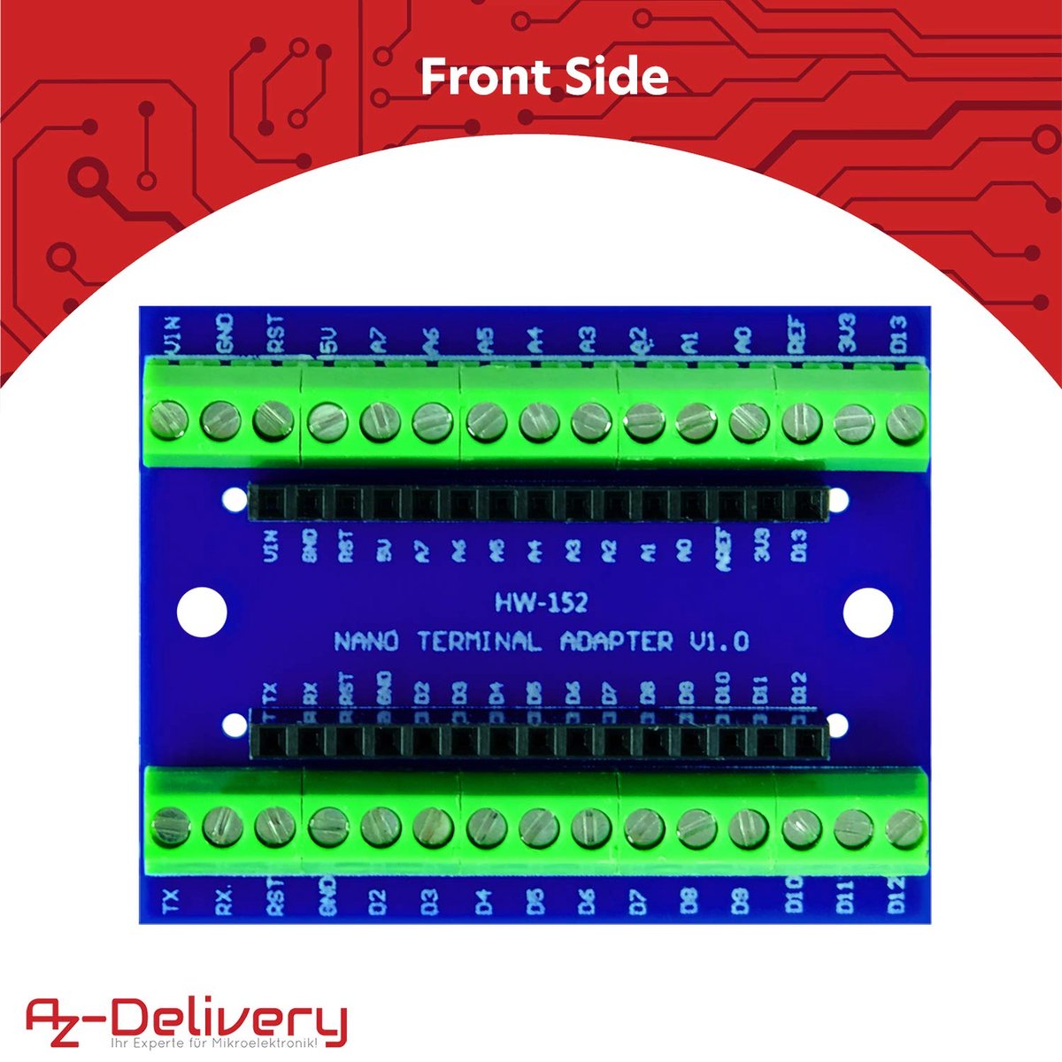 AZDelivery Nano V3.0 Terminal Adapter Board met Schroefklemmen ...