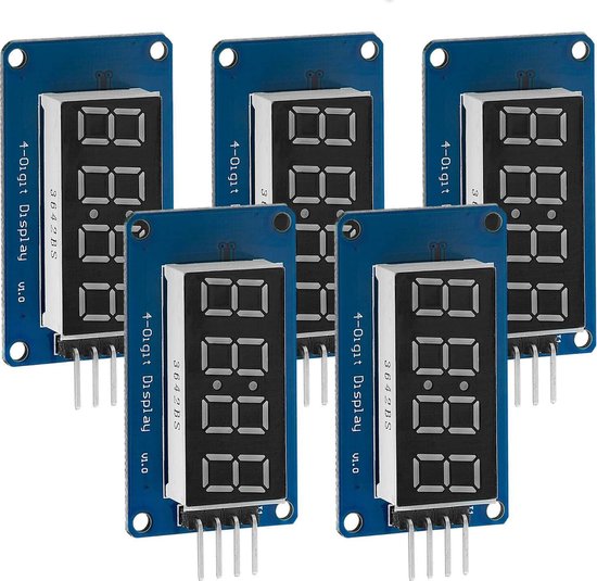 Azdelivery 5 X 4 Bit Digital Tube Led Display Module Tm1637 Met Clock Display Bol