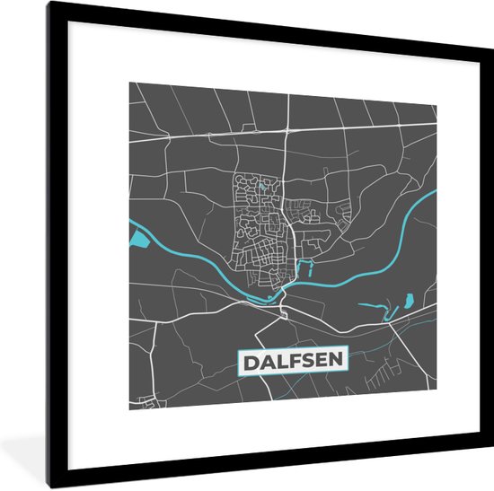 Fotolijst incl. Poster - Plattegrond - Dalfsen - Kaart - Stadskaart ...