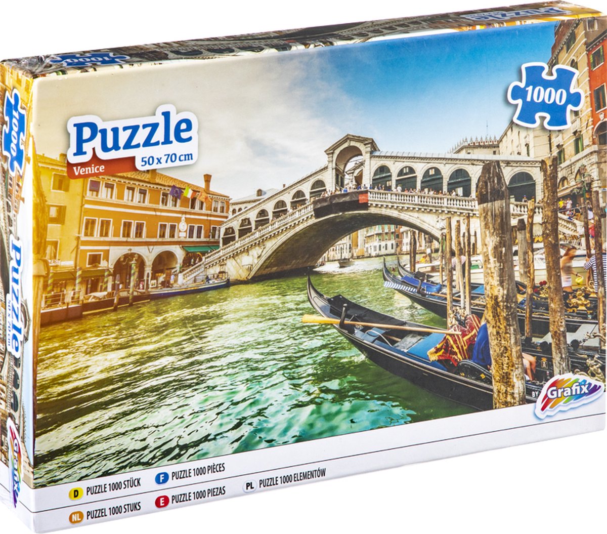 Grafix Puzzel 1000 stukjes volwassenen | Thema Venetië | Afmeting 50 X ...