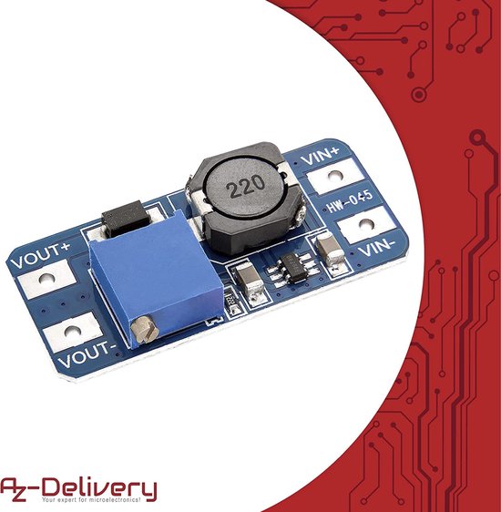 AZDelivery 5 x MT3608 DC-DC Voeding dapter Step Up Module compatibel ...