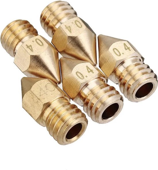 Creality - Brass Nozzle 0.4mm kit - 5pcs | bol