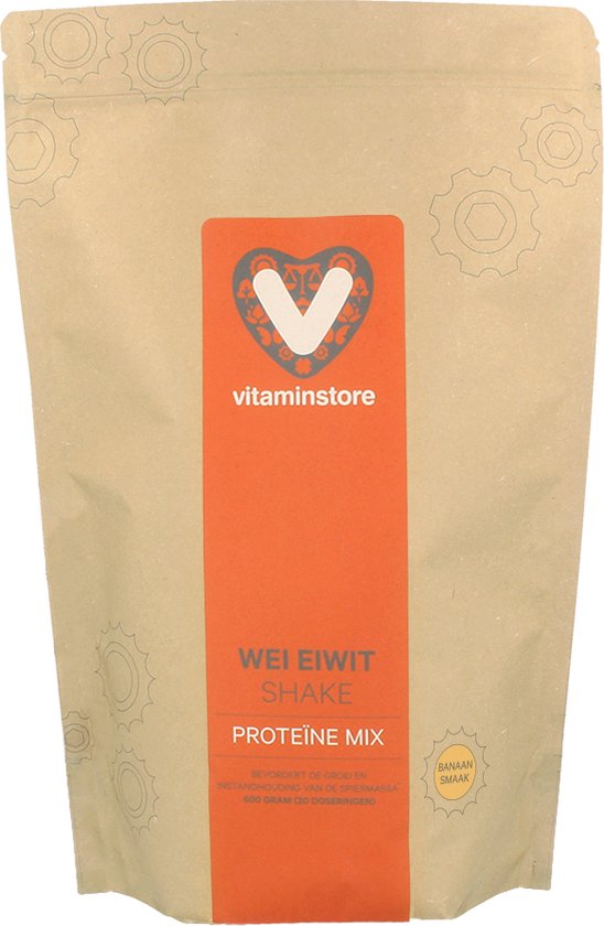 Vitaminstore - Wei Eiwit Shake Banaan - 600 gram | Banaan | bol.com