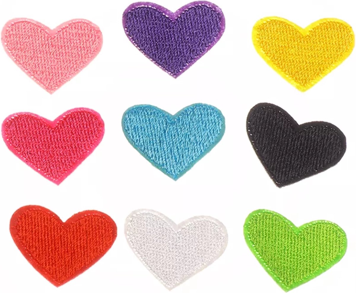 Hartjes - Roze - 2 STUKS - Patch - Strijkembleem - Embleem - Hart ...