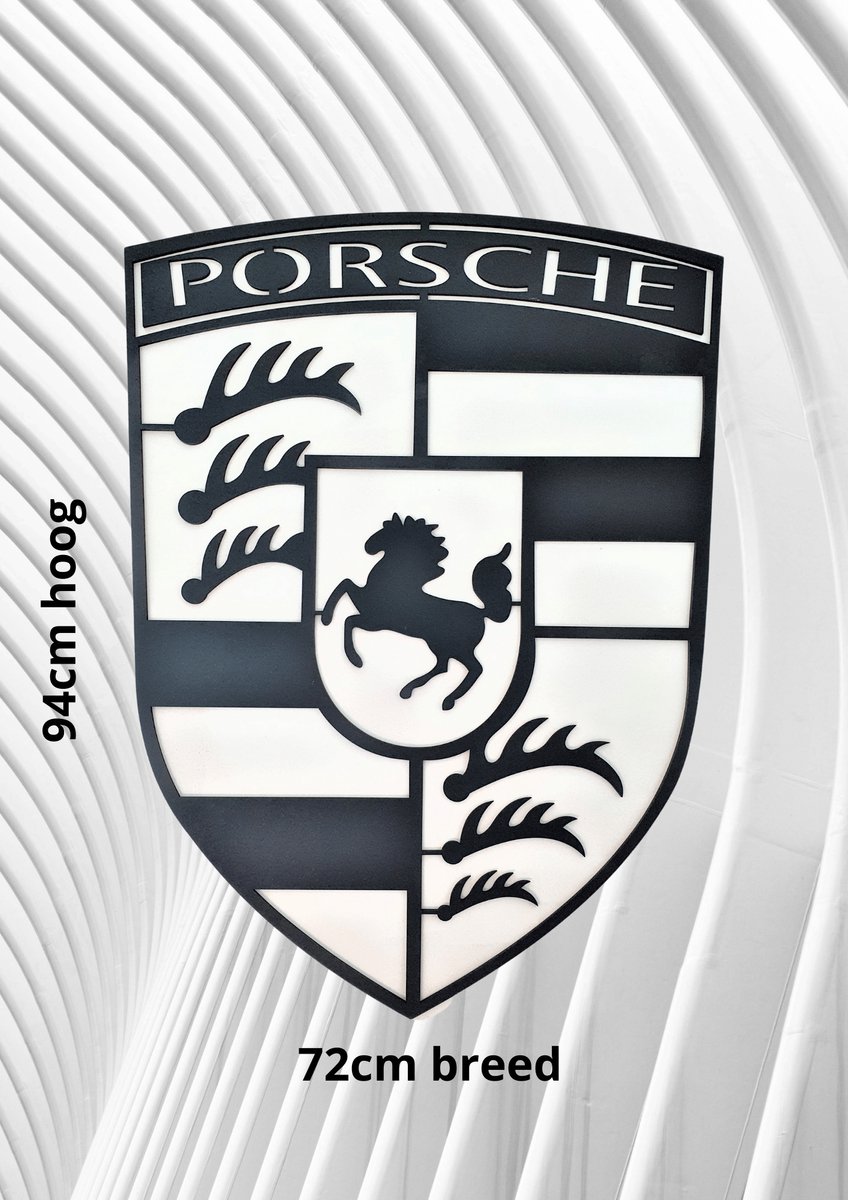 décoface porsche logo décoration murale à partir de 6mm mdf taille 72cm ...