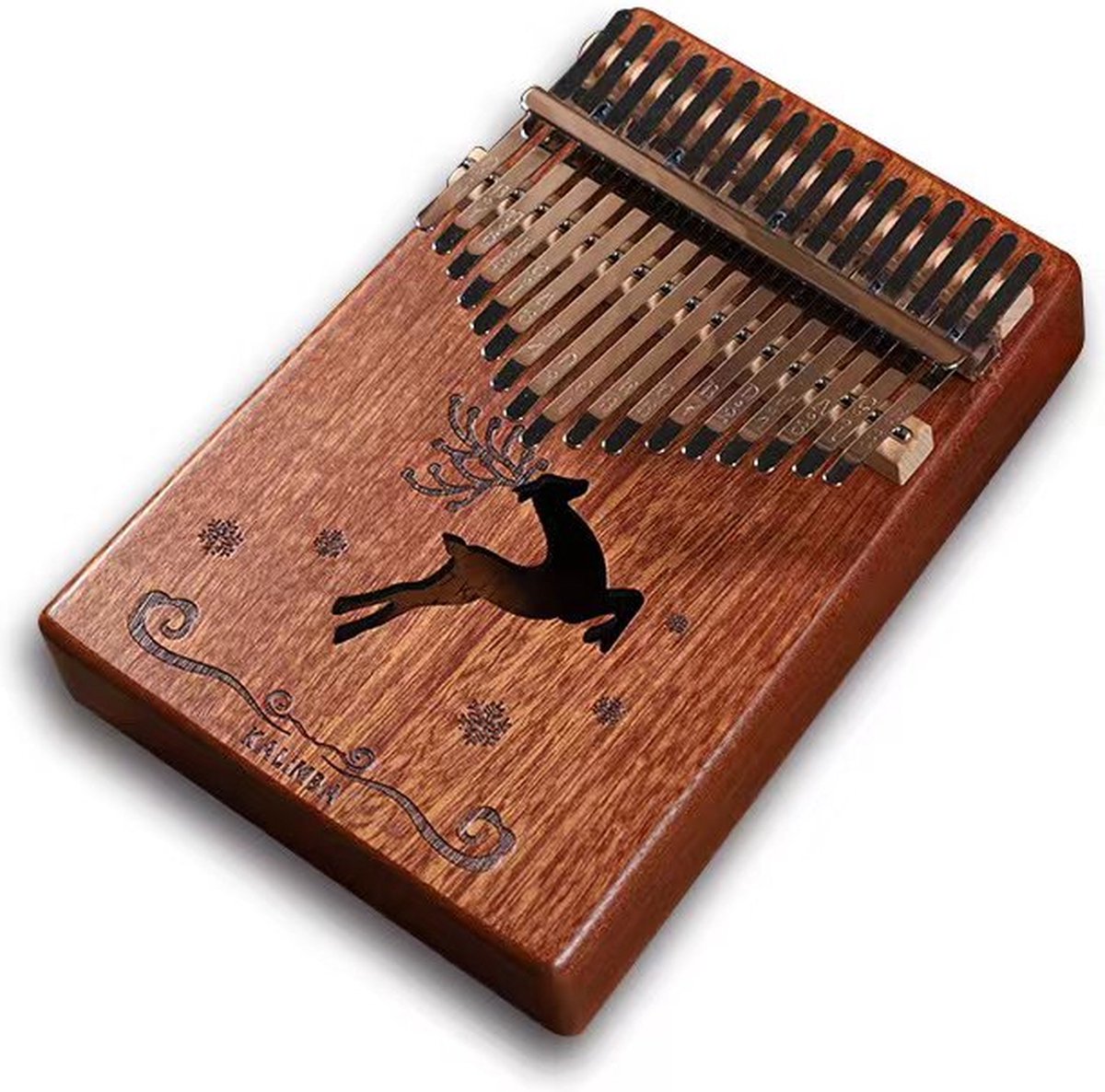 Kalimba Duimpiano 17 Tonen- met Muziekboek en Accessoires- Mahoniehout ...