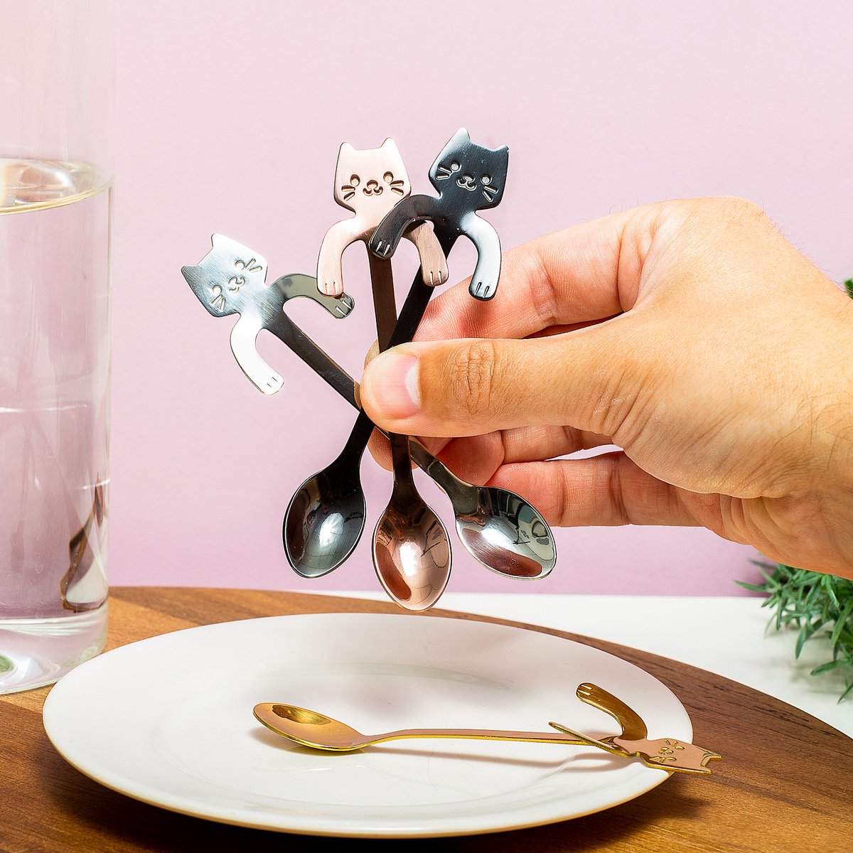 Winkee Kat Theelepels (set Van 4) - Theelepels - 4 stuks - Goud ...