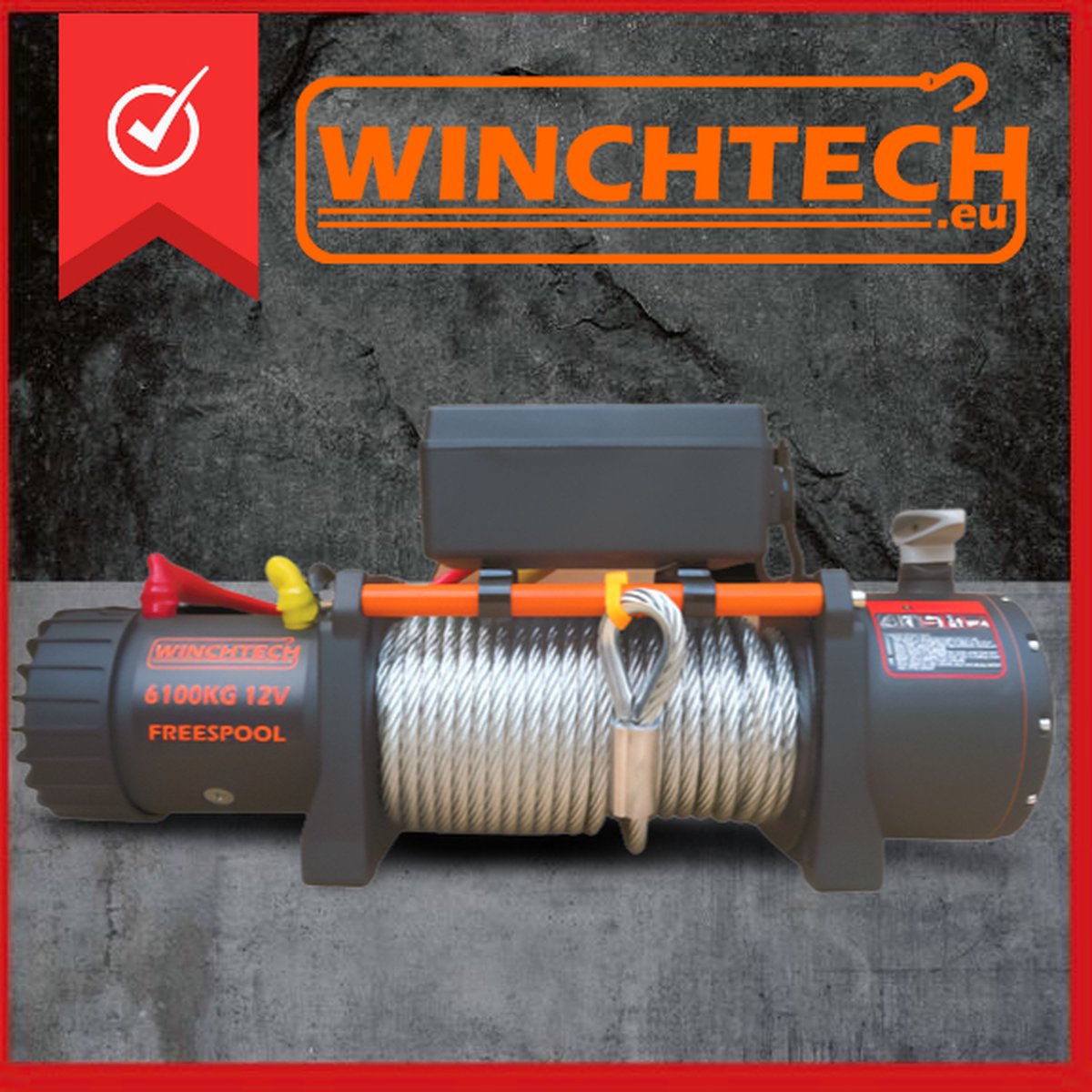 Winchtech 6100 - Elektrische Lier 13500 - lier 12 volt met ...