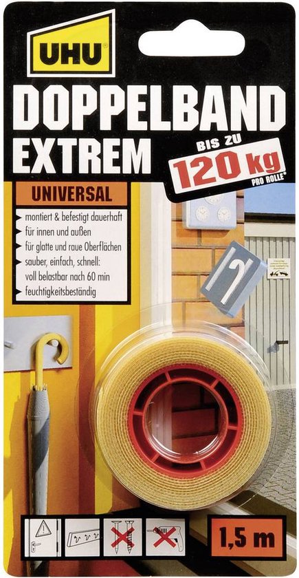 UHU UHU 46820 Dubbelzijdige tape UHU (l x b) 1.5 m x 19 mm 1 stuk(s) | bol.com
