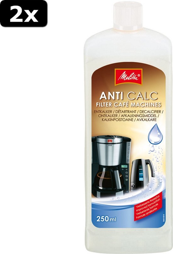 2x Melitta 6545468 Vloeibare Ontkalker voor Koffiezetapparaten en ...