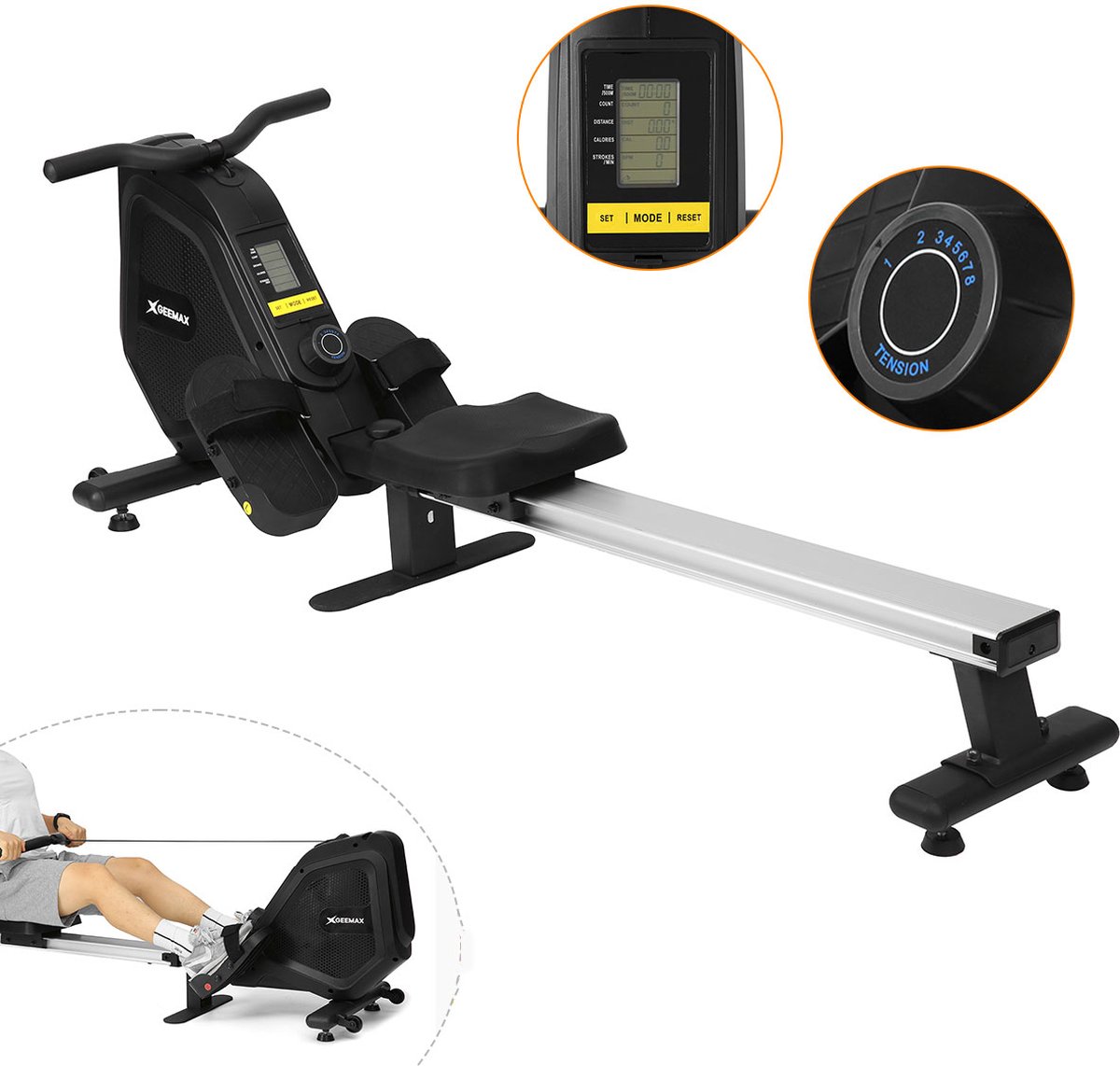 GEEMAX Roeitrainer - VirtuFit Row - Roeimachine - Roeiapparaat ...