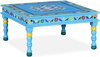 Salontafel handgeschilderd massief mangohout turquoise | bol.com