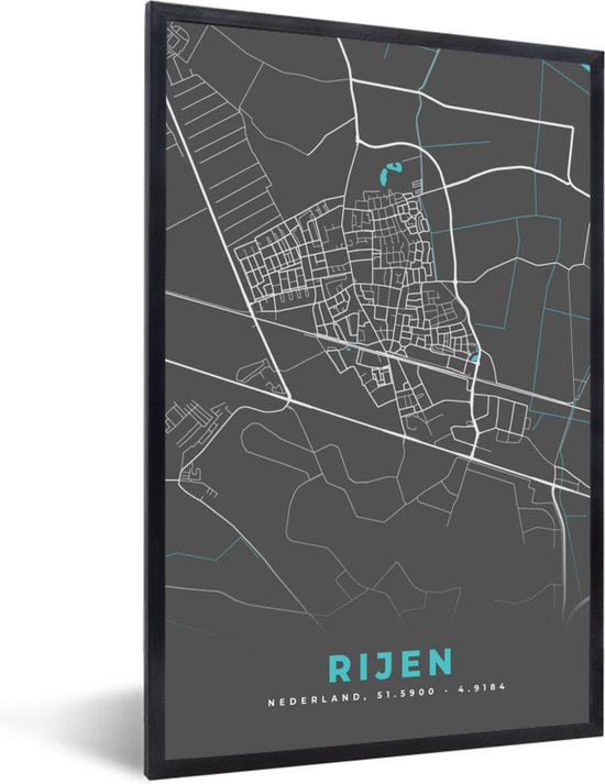 Fotolijst incl. Poster - Plattegrond - Rijen - Kaart - Stadskaart ...