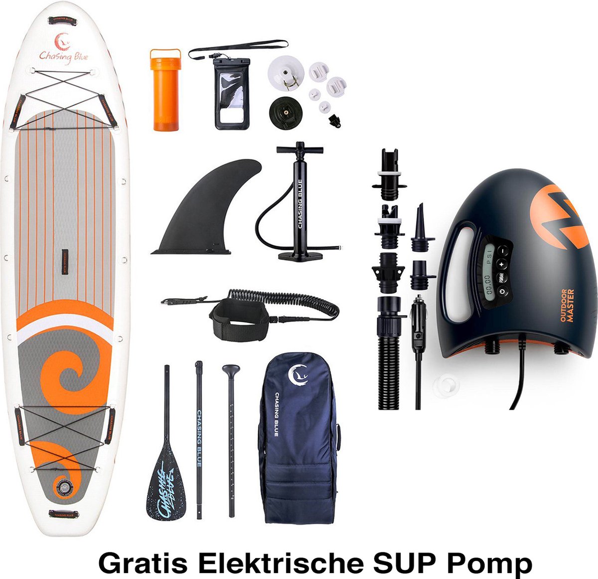 Outdoormaster SUP board Complete set - Gratis 20 PSI Elektrische SUP ...