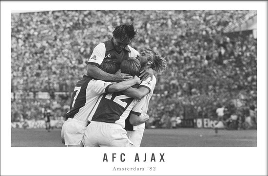 Walljar - Poster Ajax - Voetbalteam - Amsterdam - Eredivisie - Zwart ...