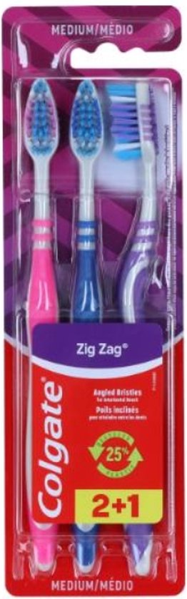 Colgate Tandenborstel 3-Pack Zig Zag Medium | bol