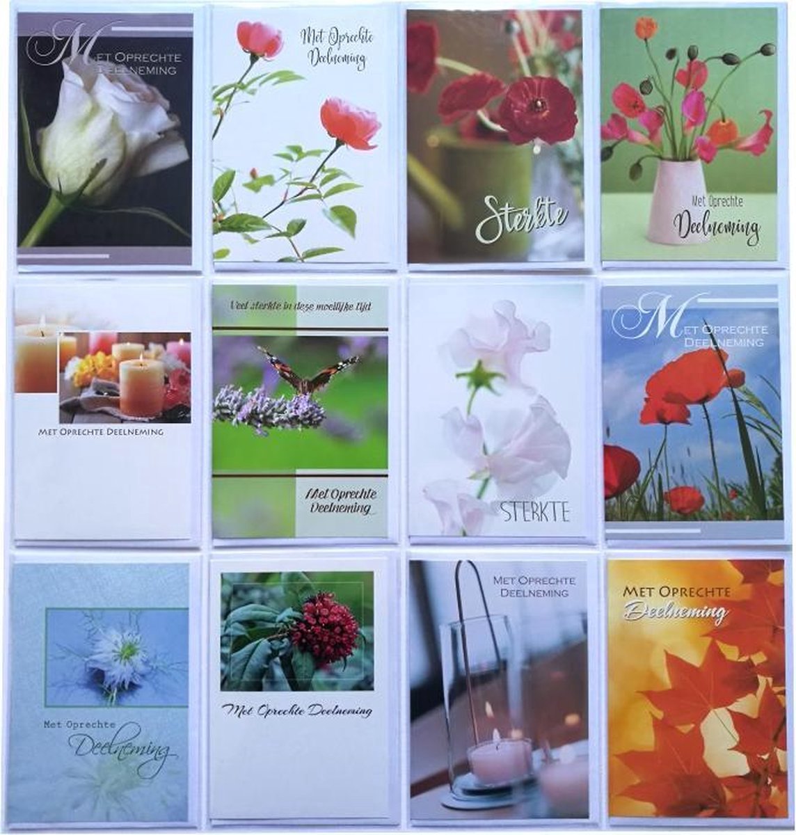 Condoleance Kaarten - Met Oprechte Deelneming - Sterkte - 12 ...