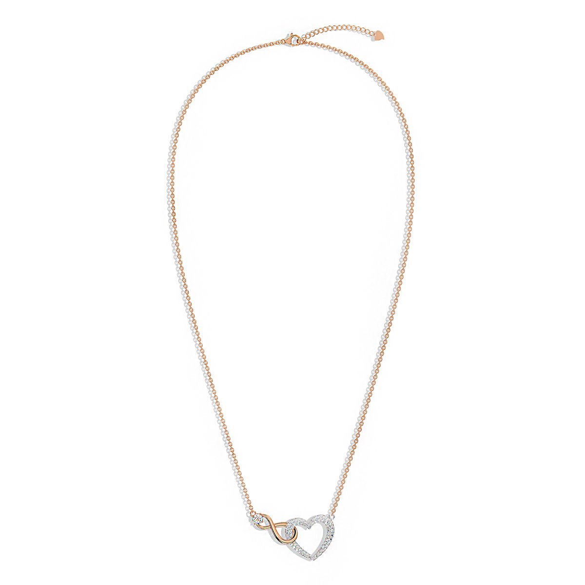 Malinsi Ketting Dames - Zirkonia Infinity Hart - 42+5cm ...