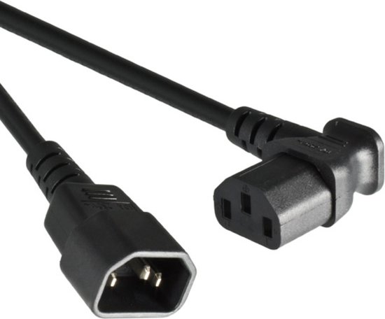 C13 (haaks/links) - C14 stroomkabel voor UPS/PDU - 3x 1,00mm / zwart - 1,8 meter | bol