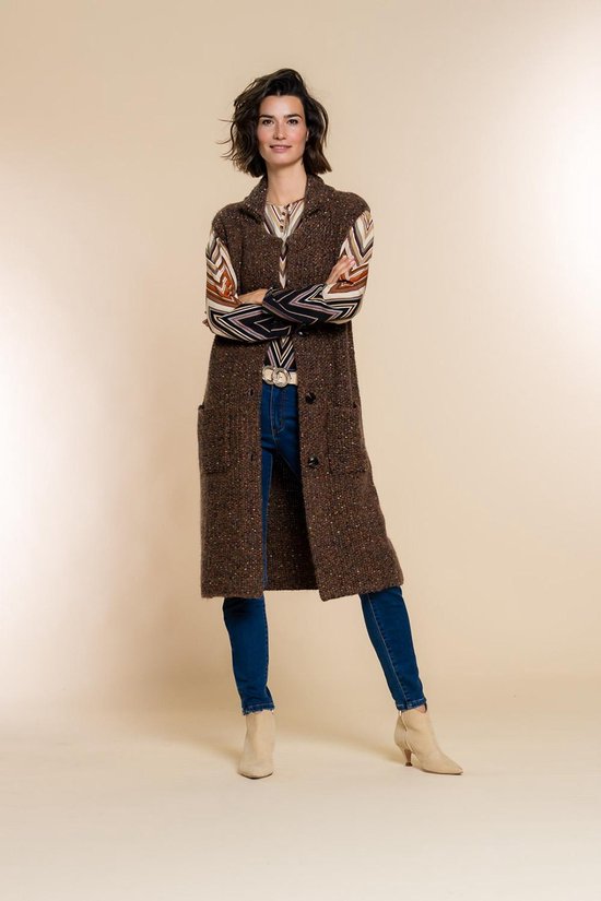 Geisha Vest Lang Gilet Vest 24514 10 Camel/multicolour Dames Maat - L ...