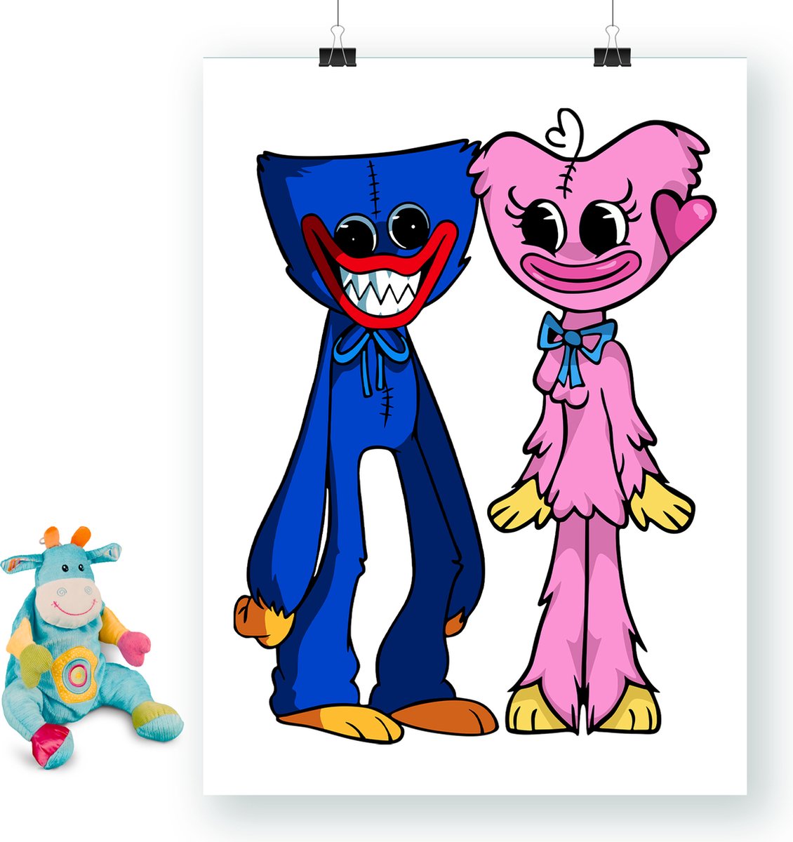 Huggy Wuggy en Kissy Missy poster - Poppy Playtime muurdecoratie ...