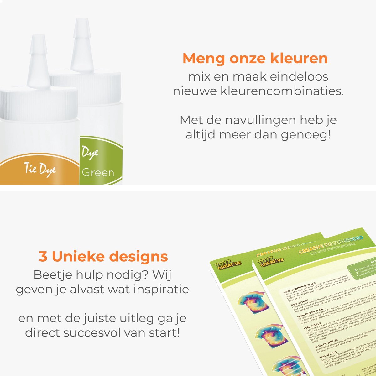 Tie Dye Kit Met 10 Kleuren - Extra Groot 120 ml - Textielverf Set ...