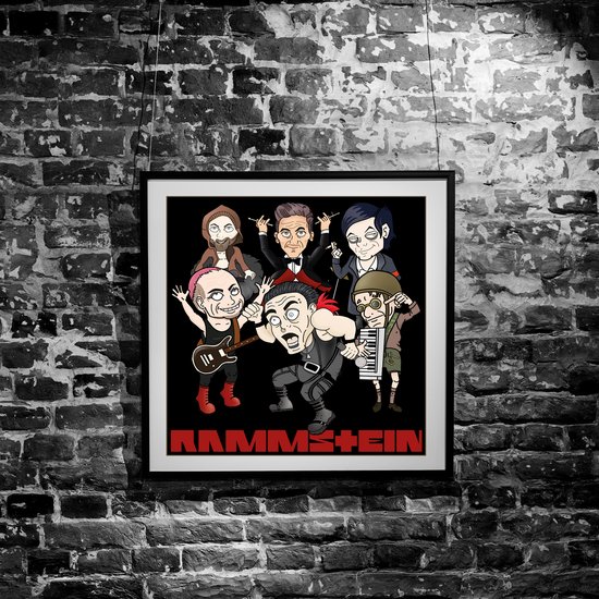 Grappige Cartoon Rammstein poster - Heavy Metal - Hardrock muziekposter ...