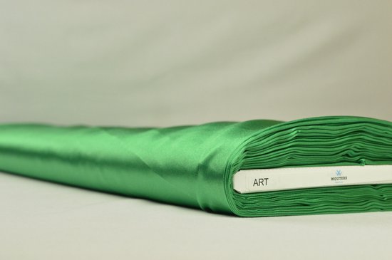 15 meter satijn stof - Groen - 100% polyester | bol