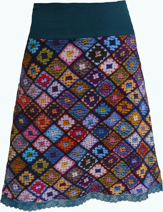 Elizz- Relaxed Petrol - a-lijn rok - damesrok - rok voor dames - Maat L ...