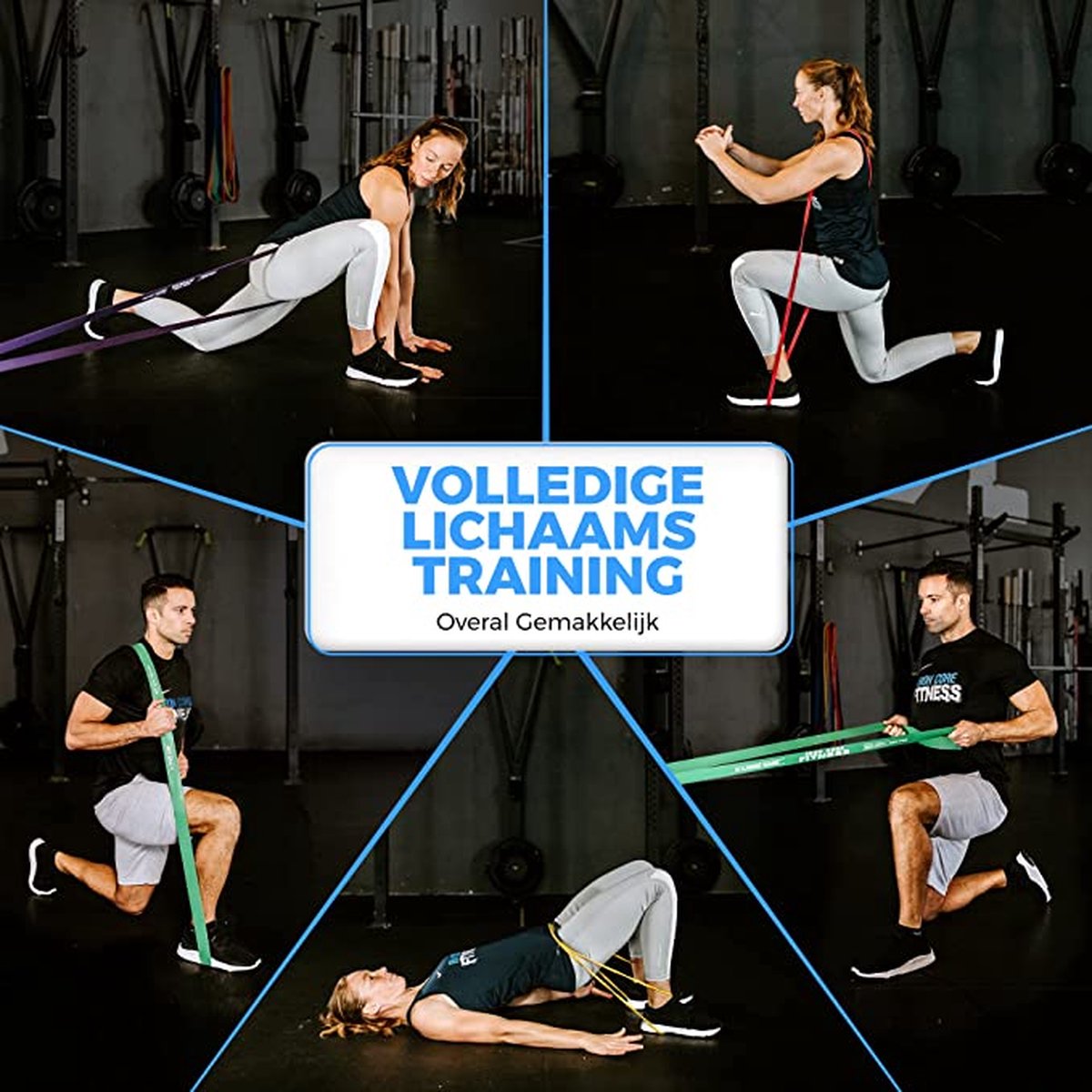 Body Stars - Weerstandsbanden, set van 5 fitness elastieken. Must voor ...