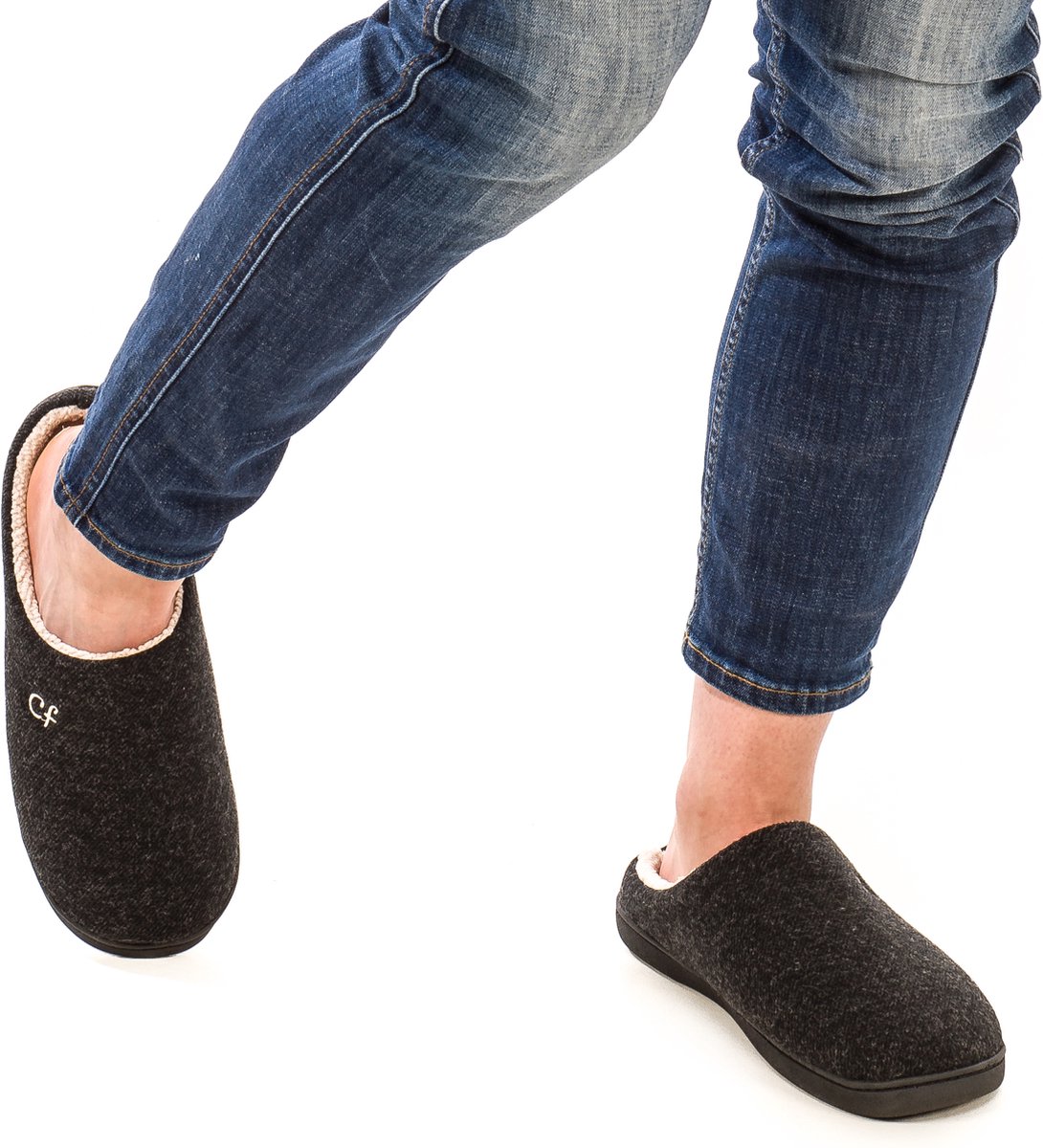 Pantoffels Heren - Sloffen - Maat 44/45 - Zwart - Anti-slip - Comfeet ...