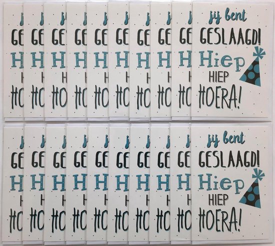 Geslaagd Wenskaarten - 20 Stuks - 12 x 17 cm - GES-002 | bol.com