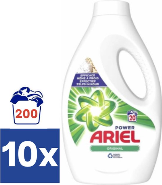 Ariel Power Original Vloeibaar Wasmiddel (Voordeelverpakking) - 10 x ...