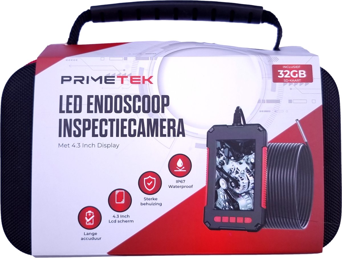 Primetek® Inspectiecamera met Scherm - Endoscoop - Riool Inspectie - 5 Meter Kabel -... | bol.com