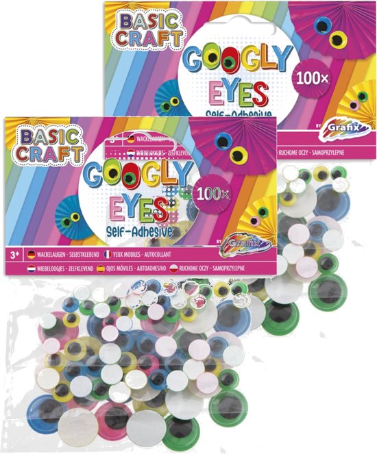 160x Wiebel ogen sticker gekleurd - 5 / 8 / 15 mm - Hobby/knutsel ...