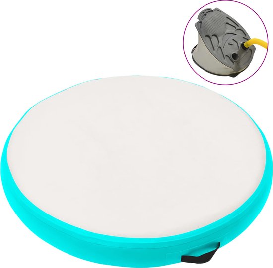 VDXL Gymnastiekmat met pomp opblaasbaar 100x100x10 cm PVC groen | bol.com