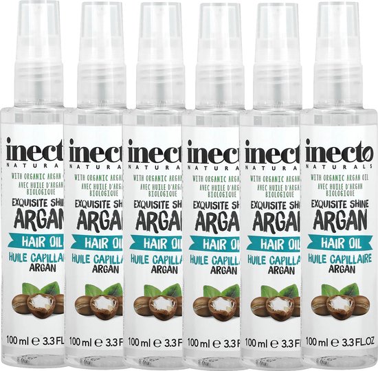 Inecto - Argan Hair Oil - 6 pak - Hydraterend - Natuurlijk - Organische ...