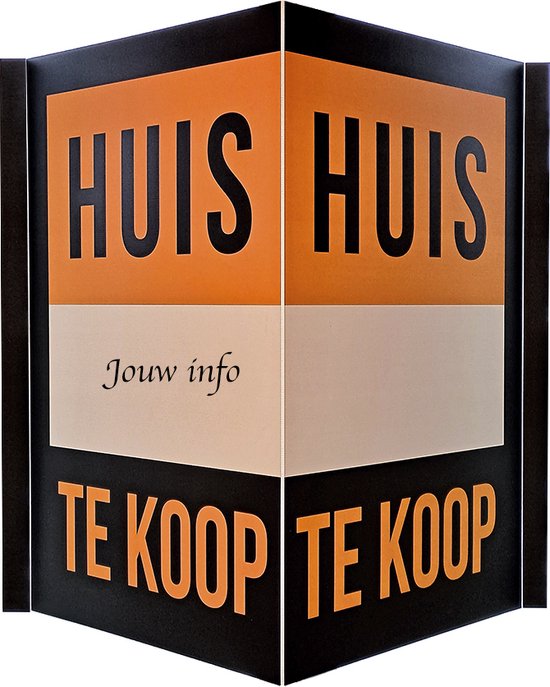 Immobord/ Makelaarsbord/ Vouwbord "Huis te koop" + stickers "Verkocht ...