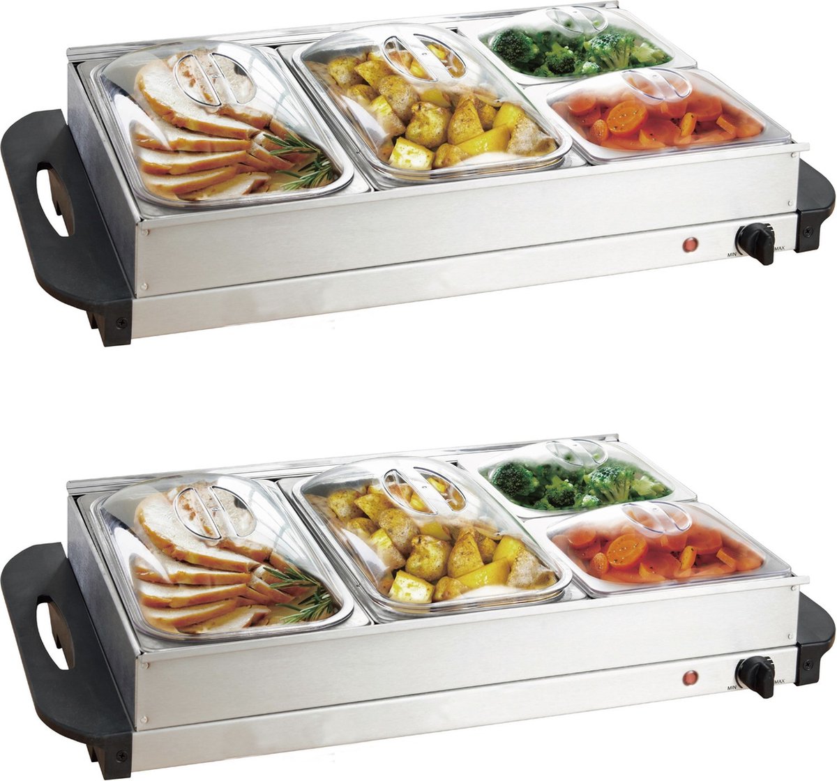 GoodVibes - Set van 2 Elektrische Buffetverwarmers met Verwarmingsplaat ...