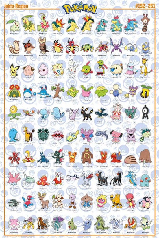 GBeye Pokémon Johto German Characters Poster - 61x91,5cm | bol.com