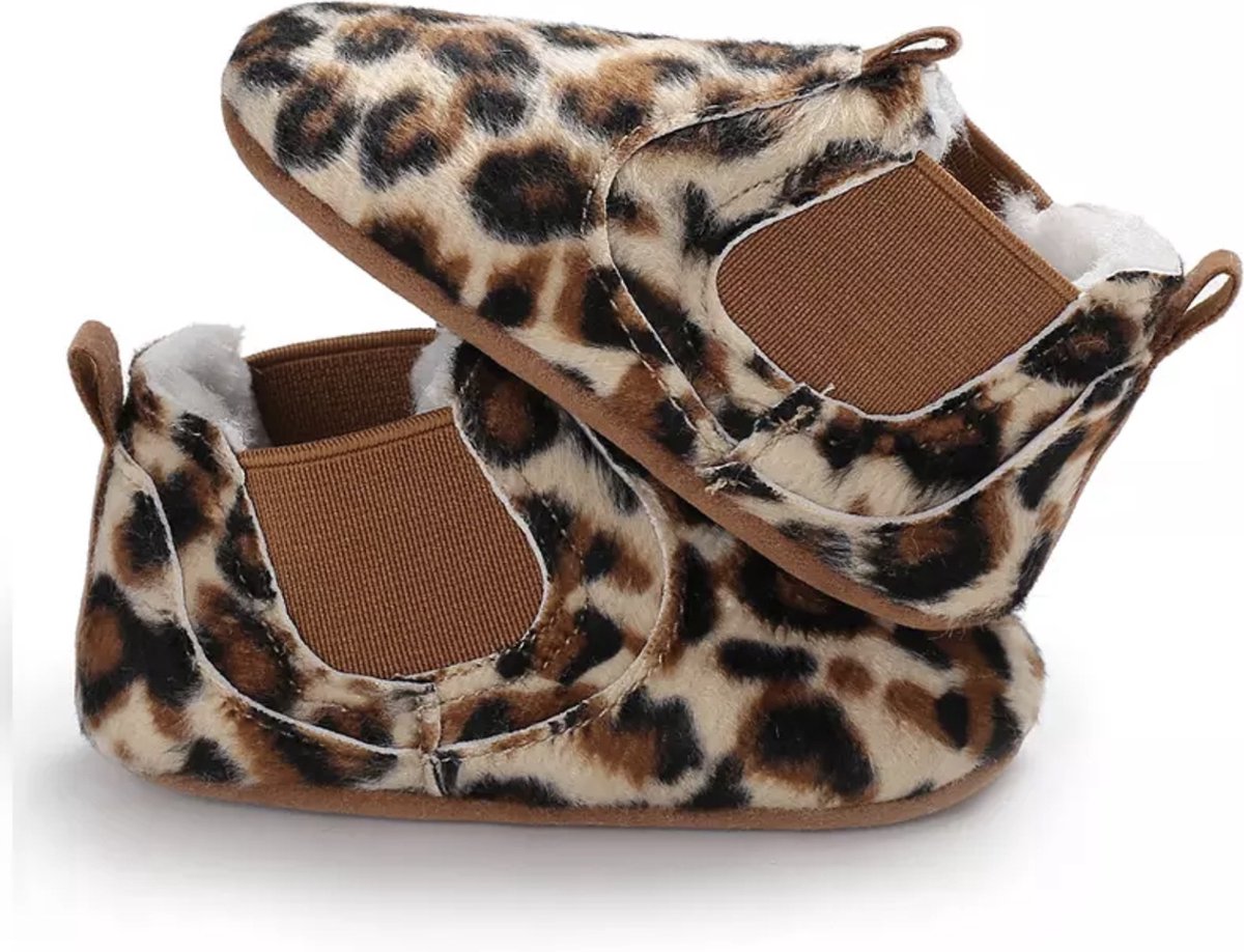 Baby Slofjes - Panterprint - Voetlengte 12 CM - Anti Slip Zooltje ...