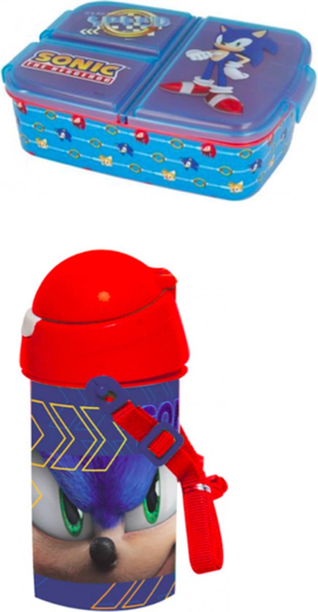 Sonic multi brooddoos / broodtrommel + XL drinkbeker - 500 ml | bol.com