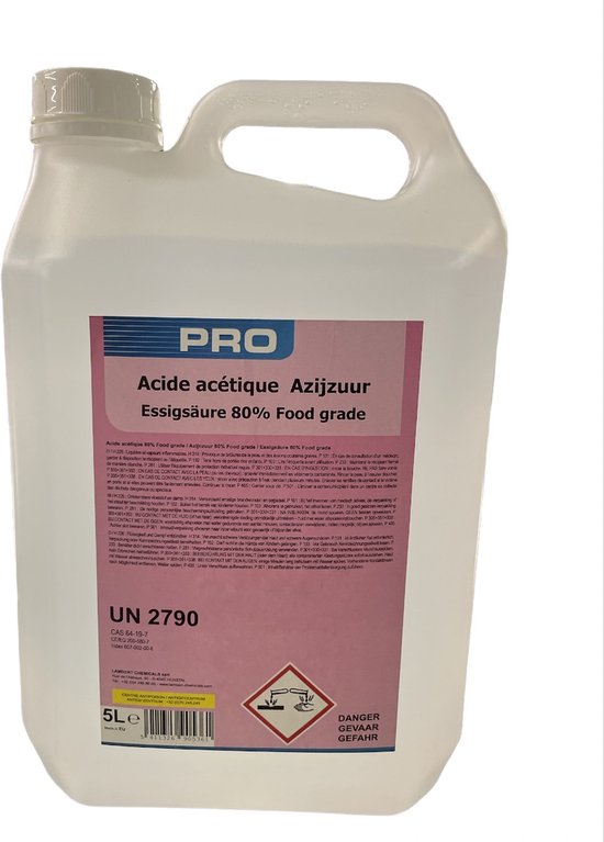 Lambert Chemicals Azijnzuur 80% Food - E260 - 5 L | bol