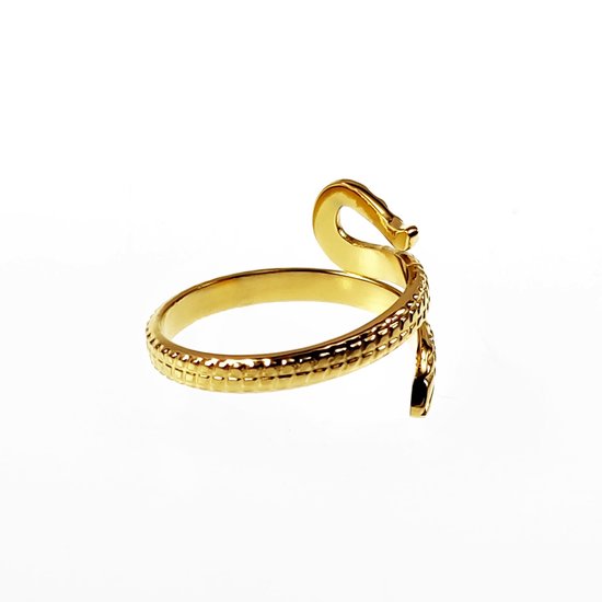 Slangen Ring Dames - 14K Verguld RVS - Verstelbare Ring | bol.com