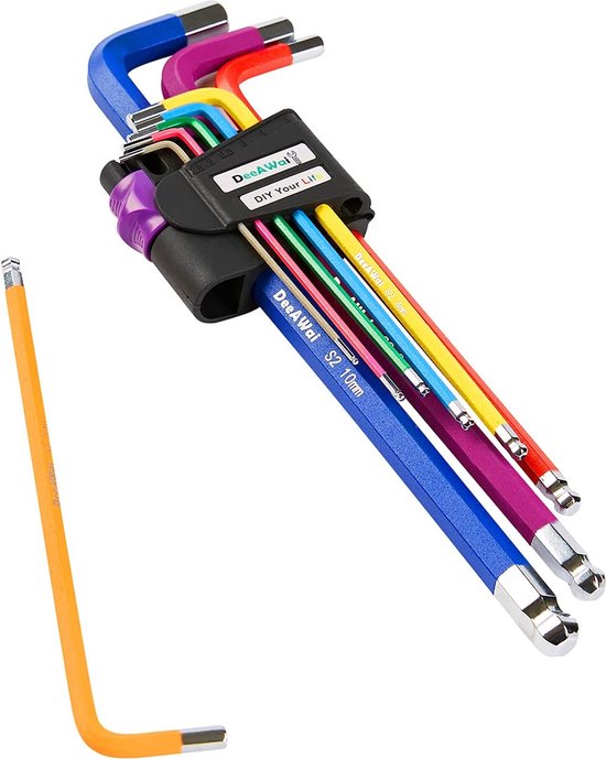 9-Delige - Inbussleutel Set Met Kogelkop - Dubbele Kop Inbussleutel Set ...