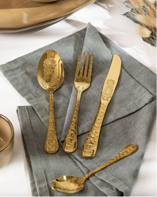 BESTEKSET ANNA - GOUD - 16-DELIG - V TABLE - Barok | bol.com