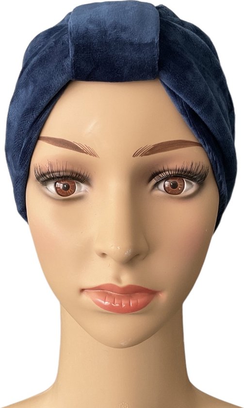Haarband - Hoofdband - Bandana - Fluweel - Velours - Velvet - Blauw | bol