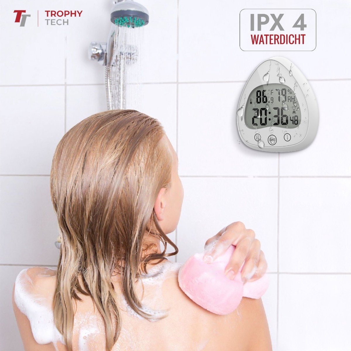 Trophy tech® Douchetimer Hygrometer - Douchewekker Waterbesparend ...